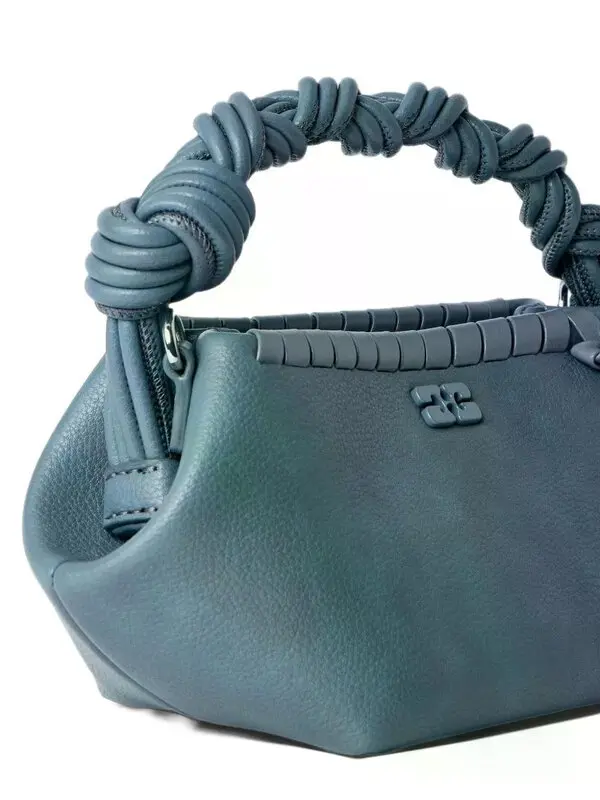 GANNI Mini Bou Tressé Faux-leather Tote Bag - Blue