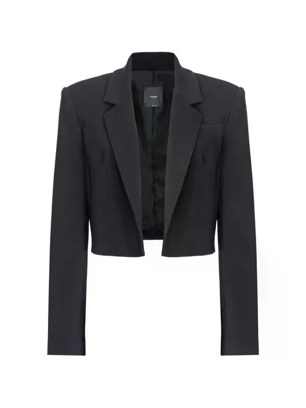 Pinko Cropped Notch-lapel Blazer - Black