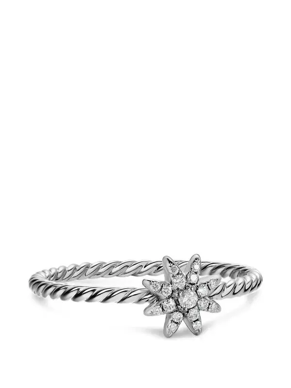 David Yurman Petite Starburst Diamond Ring - Silver
