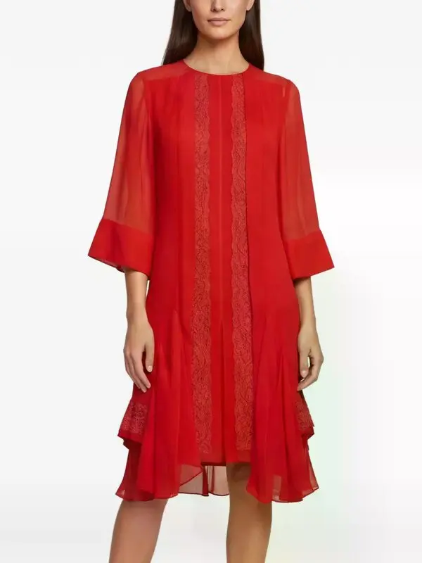 Chloé Lace-trim Asymmetric Midi Dress