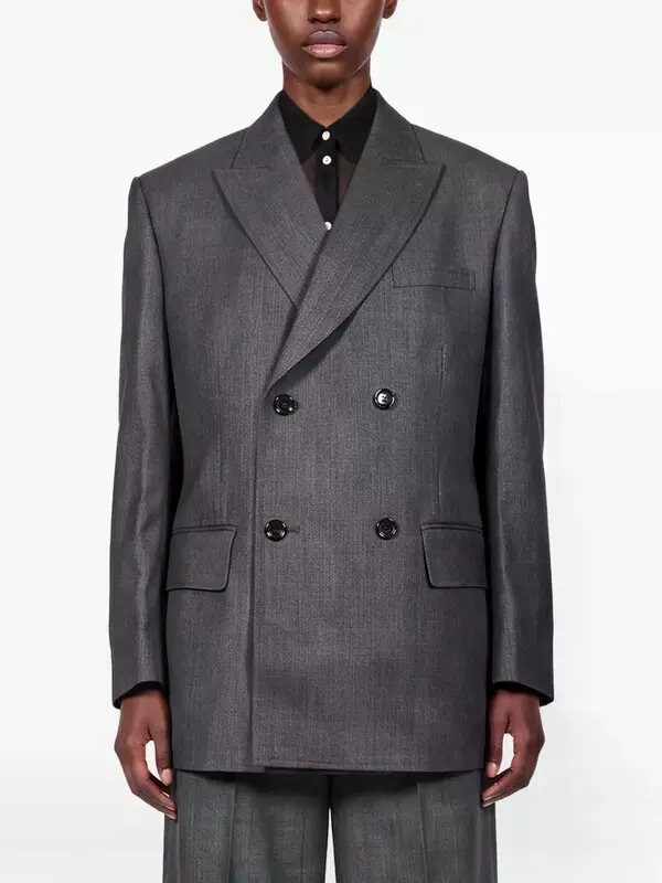 Junya Watanabe Double-breasted Peak-lapel Blazer - Grey