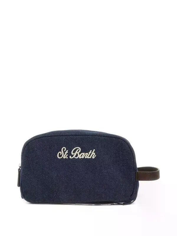 MC2 SAINT BARTH Westwood Denim Beauty Case With Logo Embroidery