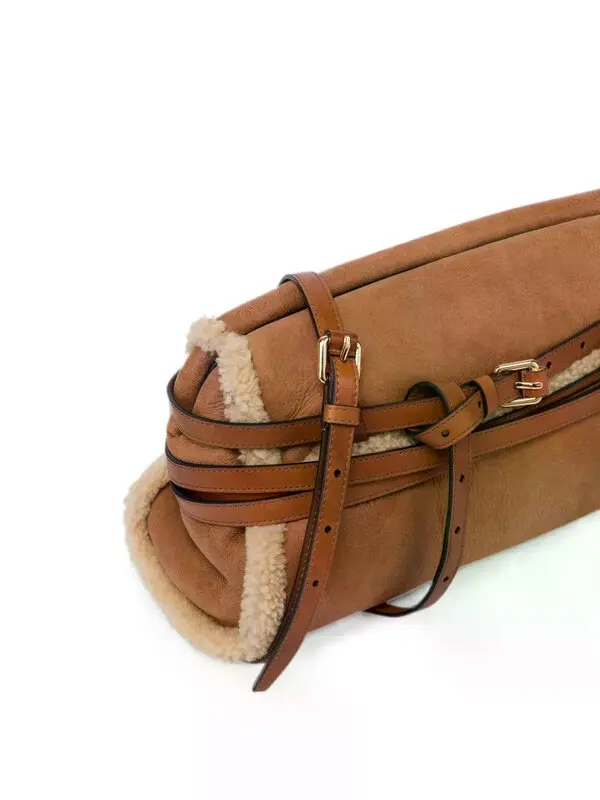 Moschino Shearling-trim Shoulder Bag