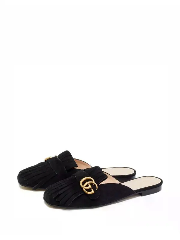 Gucci Gg Marmont Fringed Mules