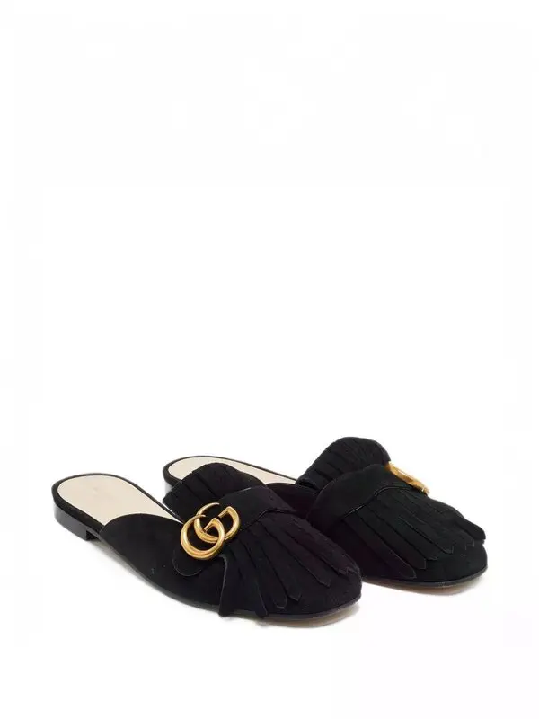 Gucci Gg Marmont Fringed Mules