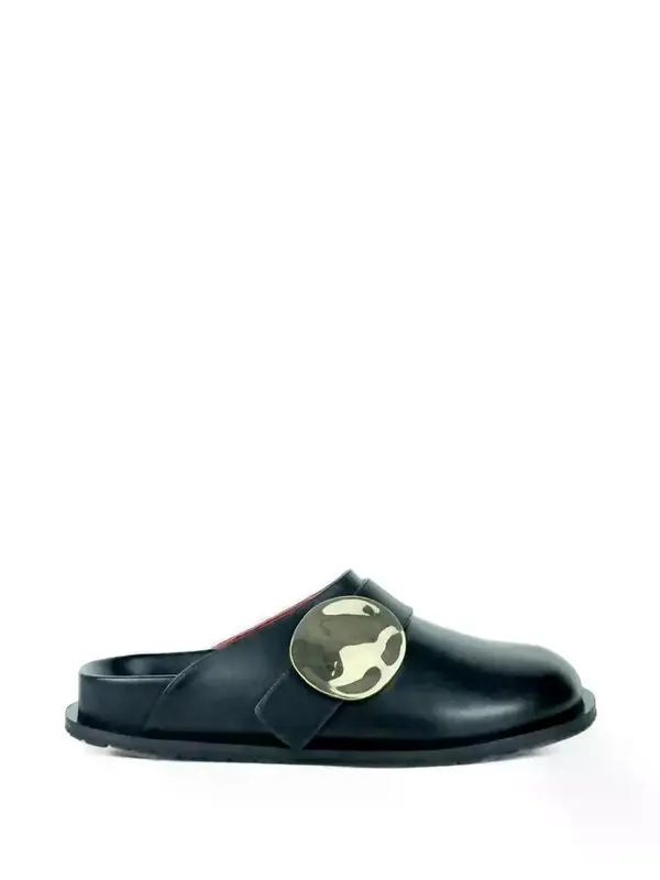 Plan C Fussbett Plaque Flat Mule - Black