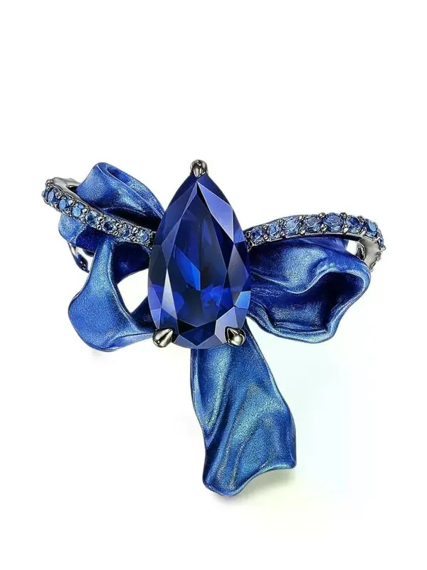 ANABELA CHAN Midnight Cupid's Bow Sapphire Ring
