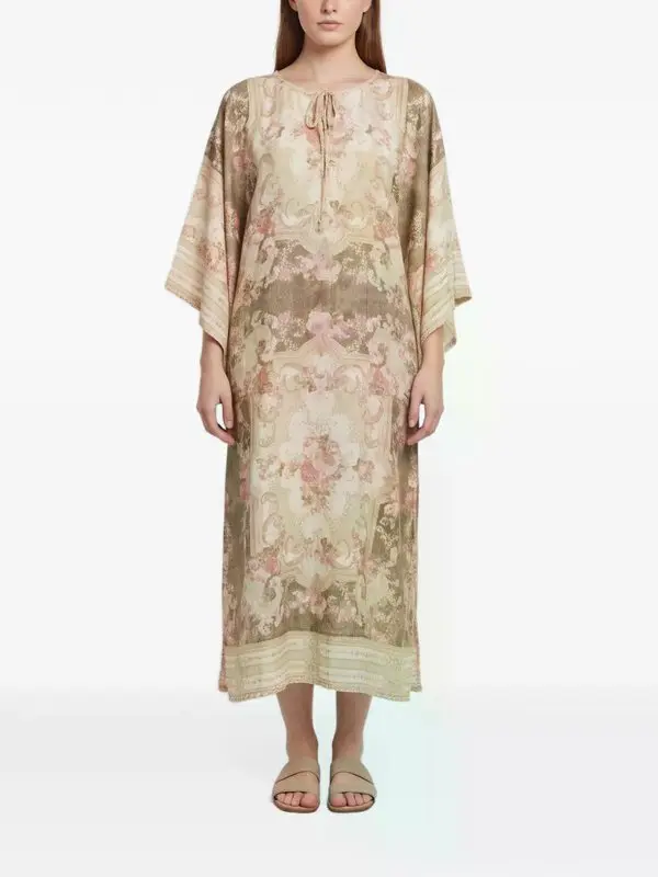 Zimmermann August Floral-print Midi Dress - Neutrals