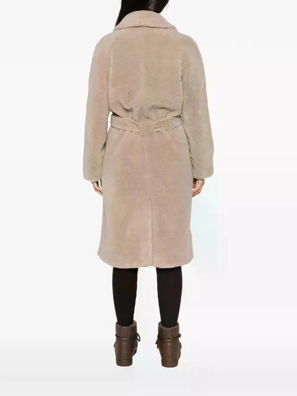 Fusalp Belted Faux-shearling Coat - Neutrals