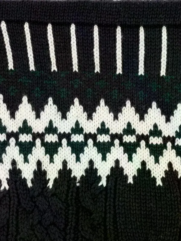 AKEP Fair-isle Cable-knit Neck Warmer - Black