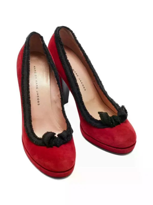 Marc Jacobs Marc Ruffled Calf Suede Pumps