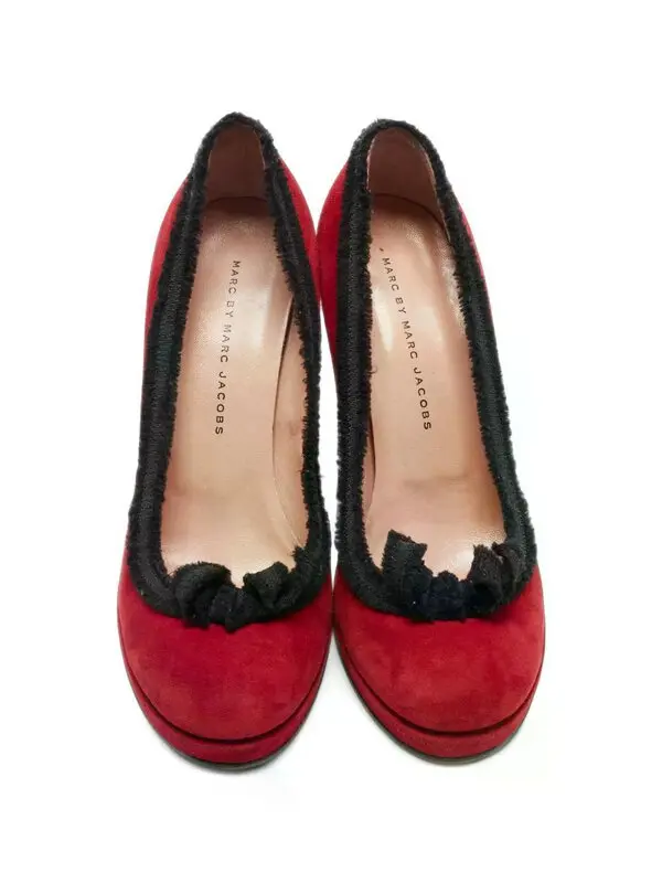 Marc Jacobs Marc Ruffled Calf Suede Pumps