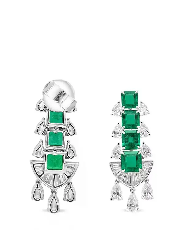 HYT JEWELRY Emerald And Diamond Dangle Earrings