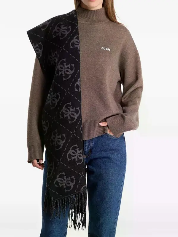 Guess Monogram Fringe-trim Scarf