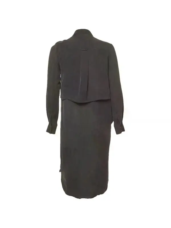 Alexander McQueen Long-sleeved Asymmetric Shirt Dress - Black