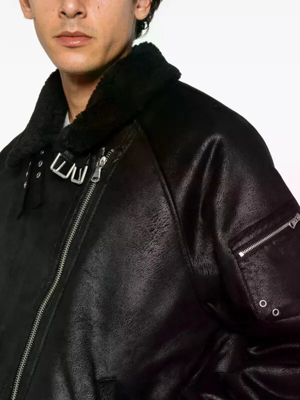 RETERNITY Aéro Shearling-collar Zip-up Jacket