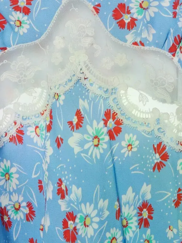 Miu Miu Floral-print Lace-trim Mini Dress