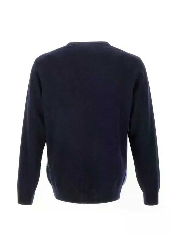 MC2 SAINT BARTH Navy Heron Crew-neck Knit With Campiglio Intarsia