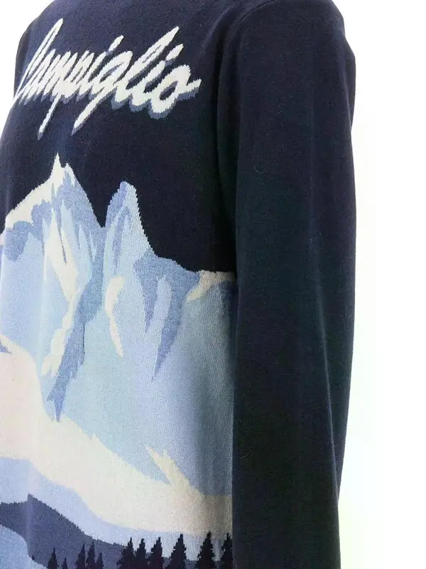 MC2 SAINT BARTH Navy Heron Crew-neck Knit With Campiglio Intarsia