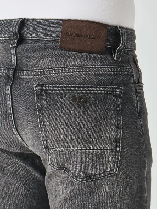 Emporio Armani J100 Wide-leg Jeans In Stretch Cotton Denim
