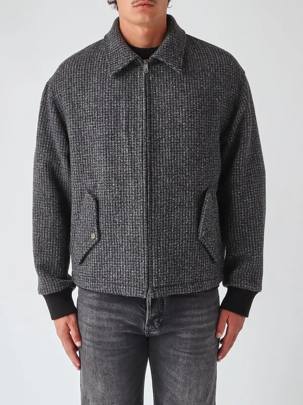 Emporio Armani Polyester Shirt Jacket With Zip Closure And Flap Pockets