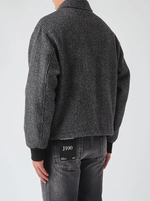 Emporio Armani Polyester Shirt Jacket With Zip Closure And Flap Pockets