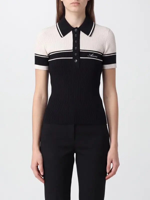 Amiri Abstract Pattern Virgin Wool Knit Polo With A Slim Fit