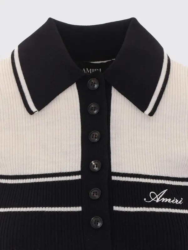 Amiri Abstract Pattern Virgin Wool Knit Polo With A Slim Fit