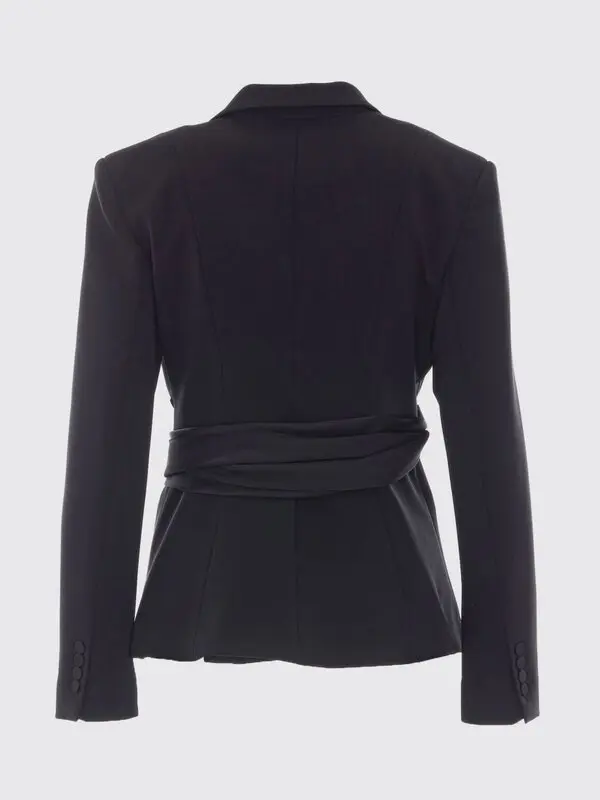 ELEH Short Robe-style Blazer With Tie-waist Belt