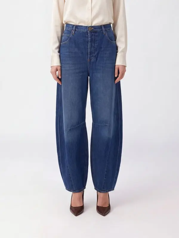 TWINSET Mid-rise Baggy Jeans In Cotton With A Five-pocket Design