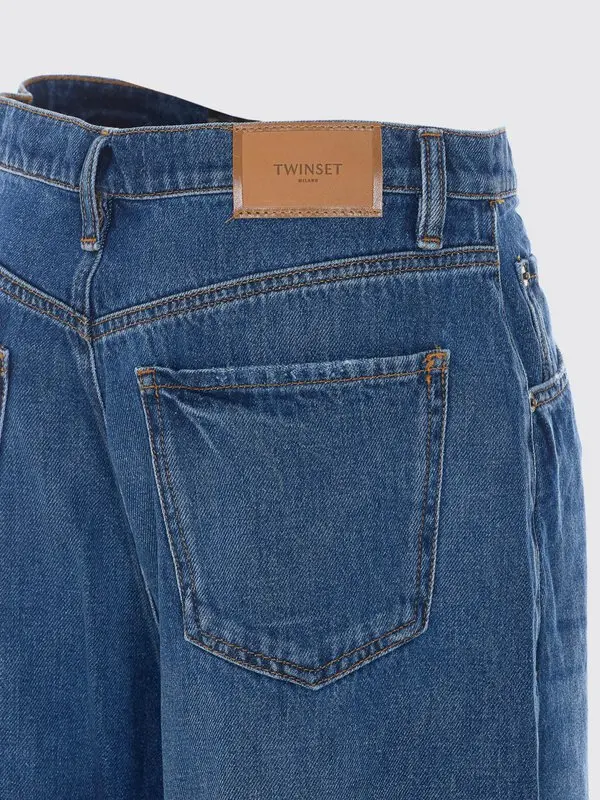 TWINSET Mid-rise Baggy Jeans In Cotton With A Five-pocket Design