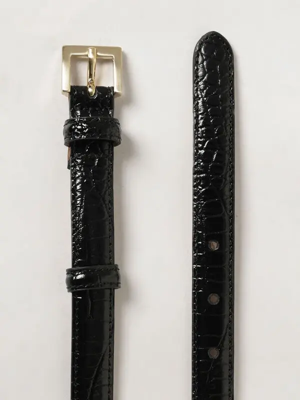 CRIDA MILANO Croco-embossed Patent Leather Belt With Pin Buckle Closure