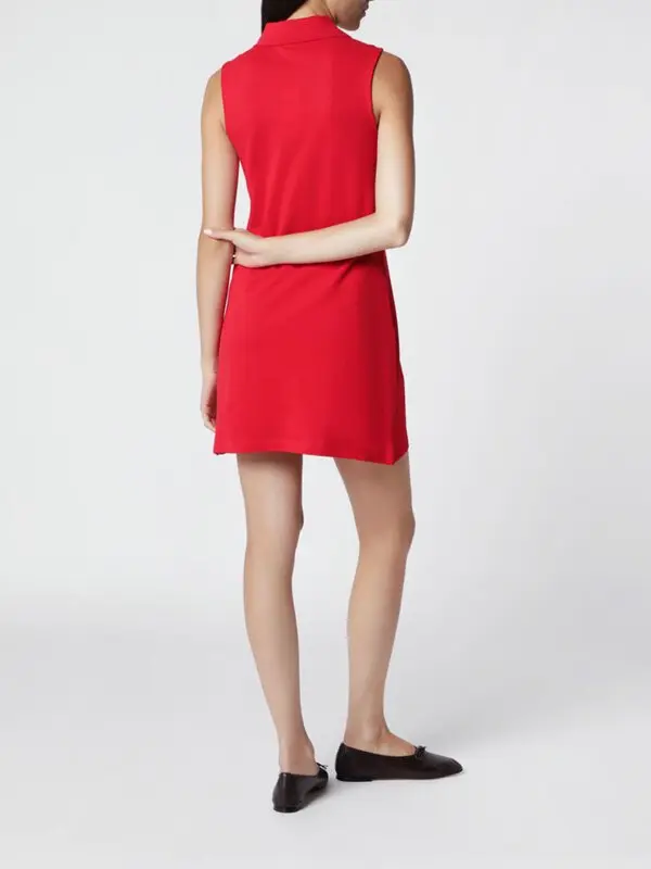 FLORE FLORE Sleeveless Organic Cotton Mini Polo Dress - Red