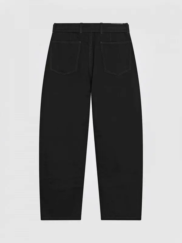 LEMAIRE Wide-leg Cotton Trousers With An Adjustable Belt