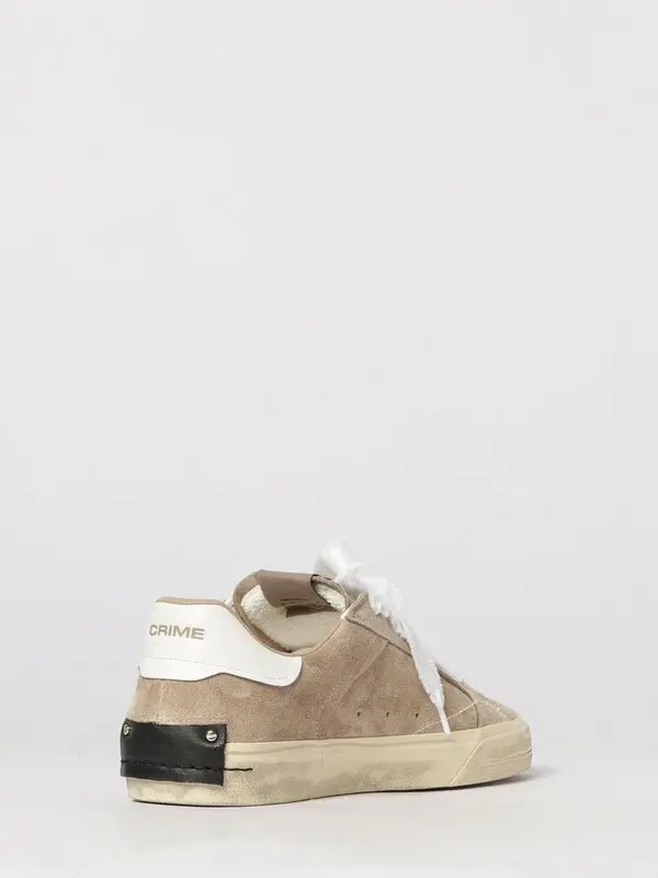 CRIME LONDON Deconstructed Low-top Sneakers In Leather And Suede With A Worn-out Sole