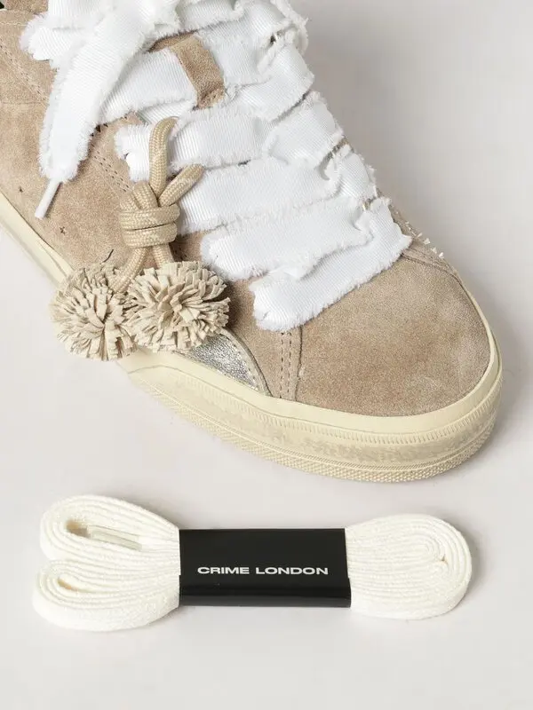 CRIME LONDON Deconstructed Low-top Sneakers In Leather And Suede With A Worn-out Sole