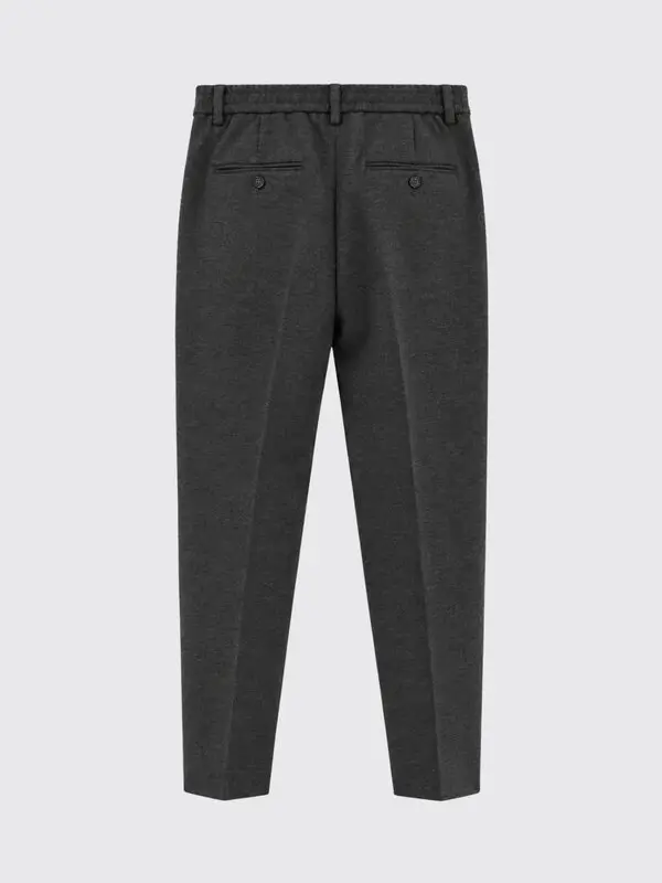 Seventy Straight Fit Wool Blend Chino Trousers With Pleats - Grey