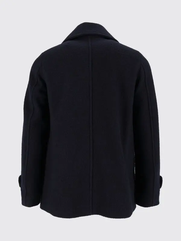 Aspesi Double-breasted Peacoat In Pure Virgin Wool With Cuff Straps
