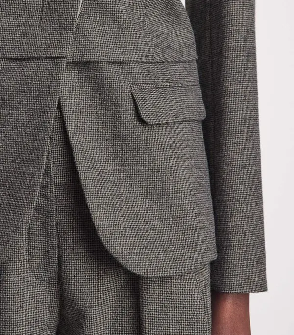 Sandro Houndstooth Asymmetric Blazer
