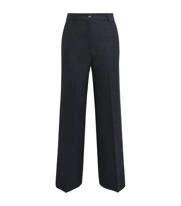 Sandro Wool Rhinestone Straight Trousers