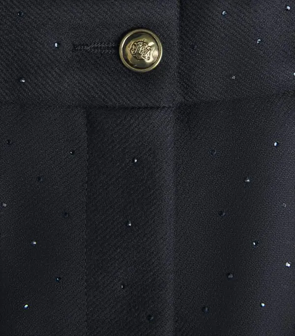 Sandro Wool Rhinestone Straight Trousers