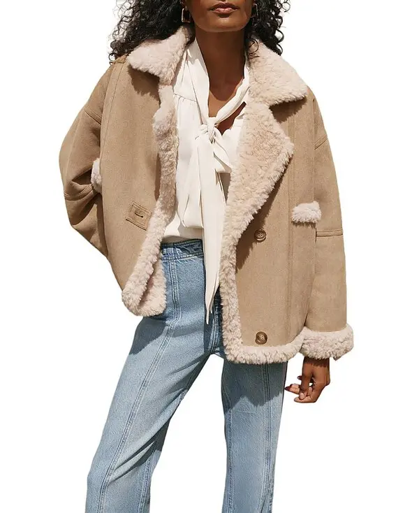 Mint Velvet Faux Fur Lined Reversible Jacket