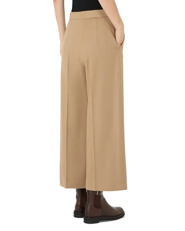 Max Mara Mstmarengo Wool Wide Leg Pants - Camel