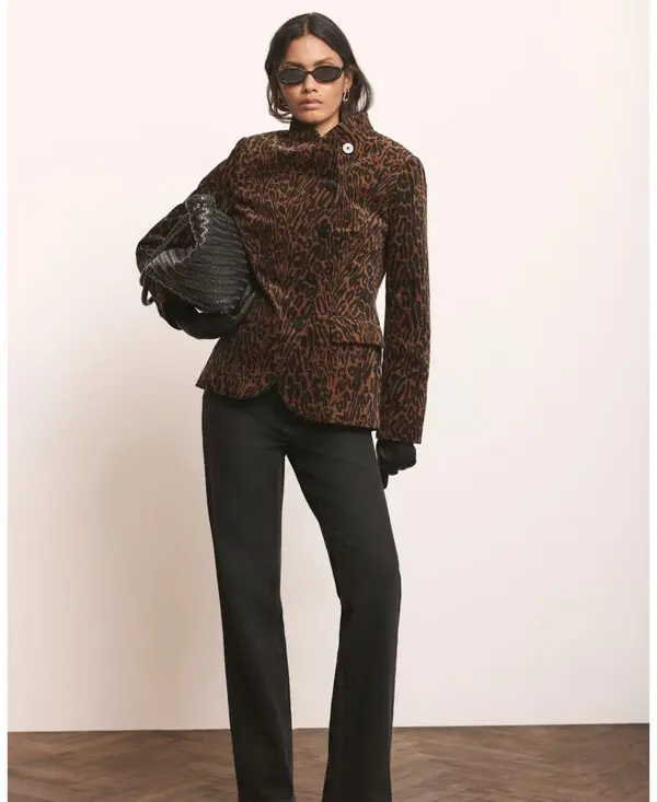 Mint Velvet High Neck Printed Velvet Jacket
