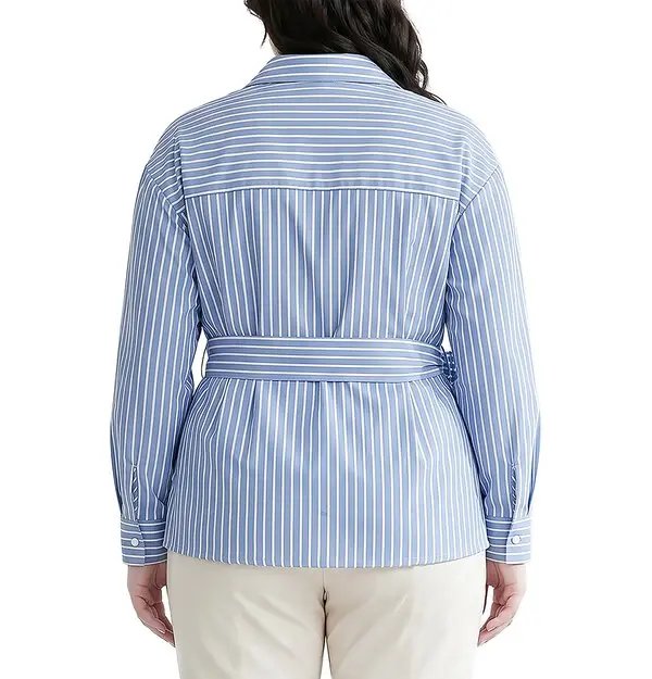 STANDARDS & PRACTICES Plus Wrap Style Printed Long Sleeve Top