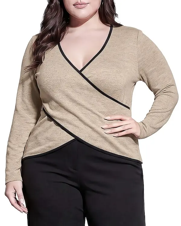 STANDARDS & PRACTICES Crossover Front Long Sleeve Top