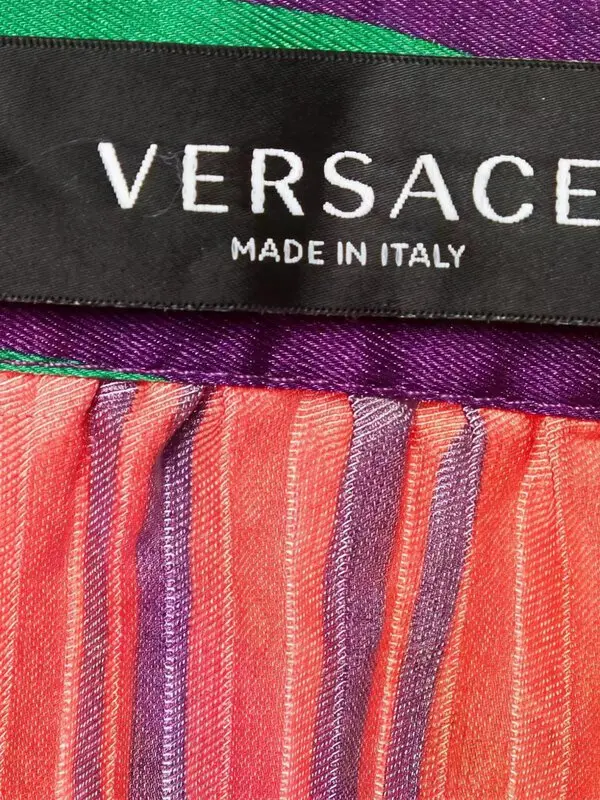 Versace Medusa Midi Print Plissé Skirt