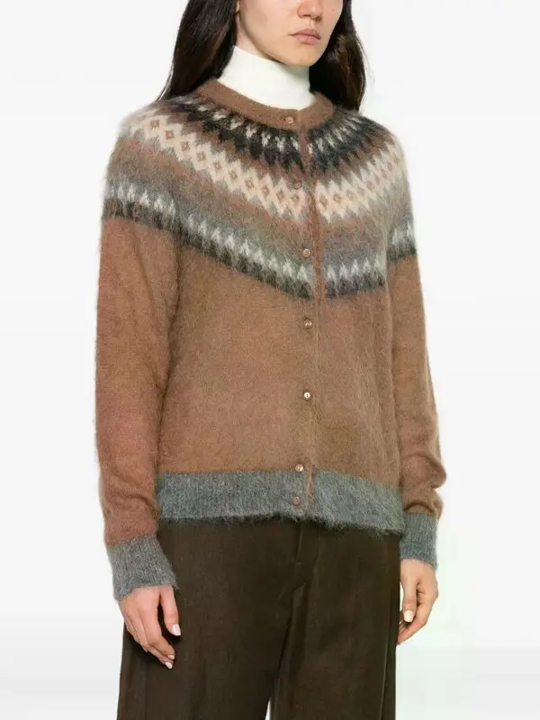 Max Mara Fair Isle Brushed Cardigan