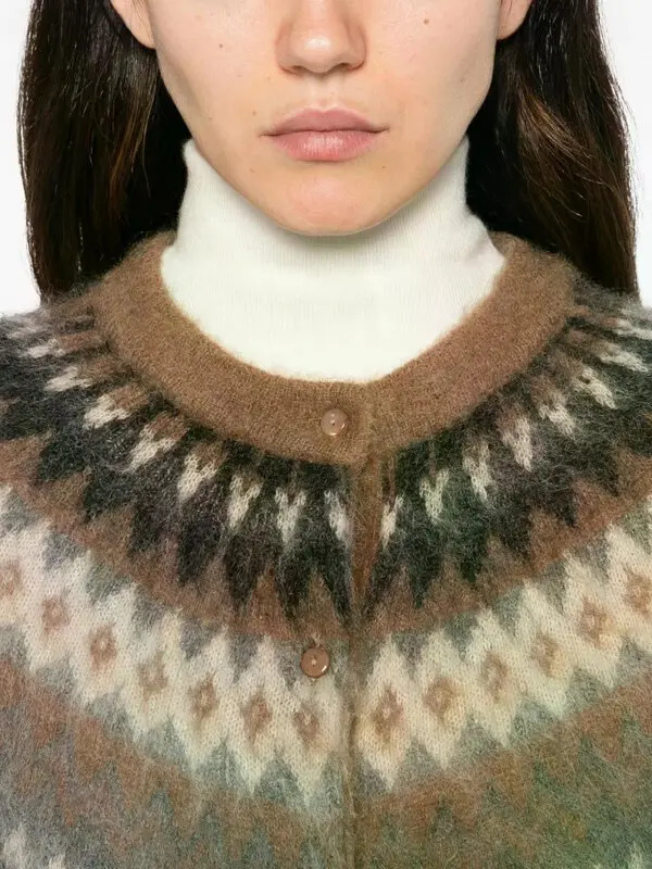 Max Mara Fair Isle Brushed Cardigan