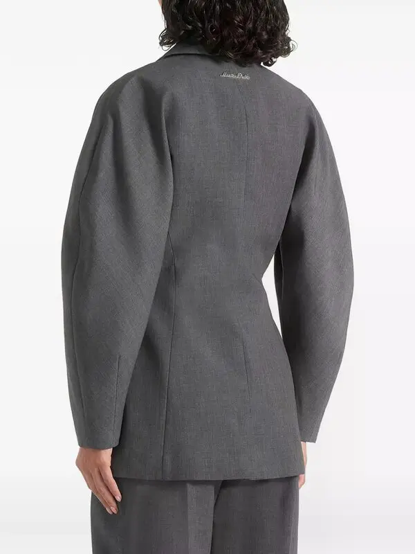 Manière De Voir Greer Wool-blend Balloon Sleeve Double Breasted Blazer